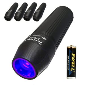 tacteagle black light 365nm uv flashlight 4packs uva-t8 portable blacklight led flashlight for urine detection minerals resin curing scorpion portable blacklight uv led flashlight