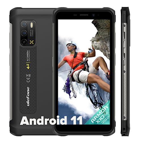 Ulefone Armor X10 Pro Unlocked Rugged Smartphone, 4GB RAM + 64GB ROM, 5180mAh, 20MP Dual Rear Camera, Dual Speakers, Headset-Free FM Radio, 5.45 Inch HD+, Type-C Android Cell Phone (Grey)