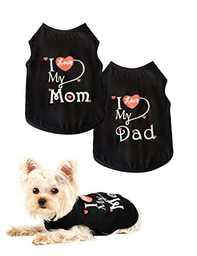 Dog Shirts Letter Printed Clothes Vest for Small Dogs Fathers Day Costume Dog T-Shirt Puppy Gift Pet Boy