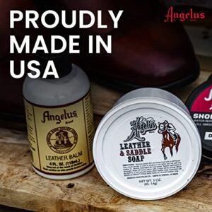 Angelus Saddle Soap Leather Cleaner Conditioner and Leather Softener, Paste for Boots, Shoes, Luggage - 3 Oz.