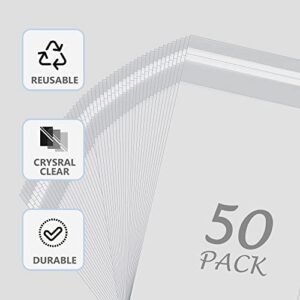 Somime 50 Pack Acid-Free Crystal Clear Sleeves Storage Bags for 8.5x11 Art Prints/Pictures/Photos/Framing Mat Mattes (Bag Size: 9"x11 3/7")