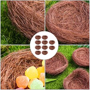 YARNOW 10pcs Artificial Bird Nest Decor Simulation Bird Nest Small Easter Rattan Nest for Home Decor