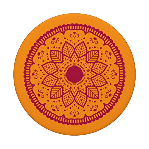 Orange Spice Mandala for Peace Relaxation Meditation Focus PopSockets Swappable PopGrip