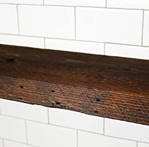 Modern Timber Craft Reclaimed Wood Wall Shelf | Easy-to-Install | Steel Angle Brackets Included | Rustic Decoration | 2" Thickness | 18" L x 10" D, Early American