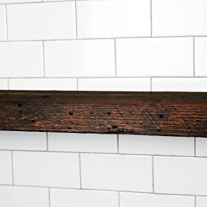 Modern Timber Craft Reclaimed Wood Wall Shelf | Easy-to-Install | Steel Angle Brackets Included | Rustic Decoration | 2" Thickness | 18" L x 10" D, Early American