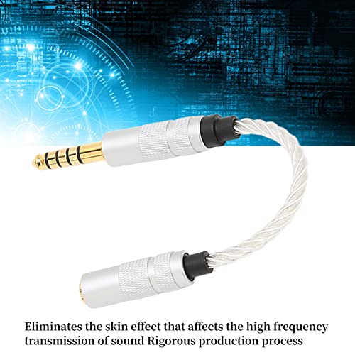 4.4mm Male to 3.5mm Female Headphone Adapter, Silver Plated 4.4mm Balanced to 3.5mm Stereo Adapter Cable Headphone Jack Converter Cord for NW‑ZX300A NW‑WM1