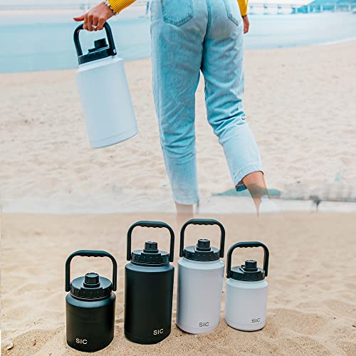 Seriously Ice Cold SIC 64 oz. Insulated Chug Cap Travel Jug, Premium Double Wall Stainless Steel, Ultra Wide Lid with Swing Handle, Leak Proof, Matte Black