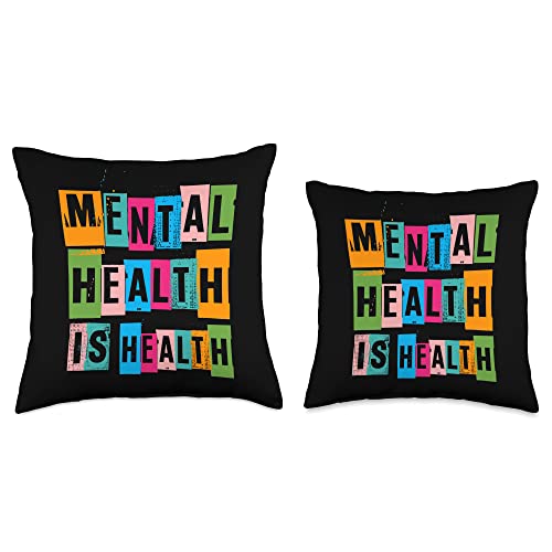 End The Stigma - Mental Health Awareness Items Mental Health Awareness Month Be Kind Positive Throw Pillow, 16x16, Multicolor