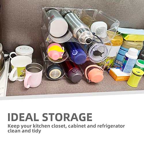 Lechay Plastic Stackable Water Bottle Holders, Water Bottle Organizer Wine and Water Bottle Organizer for Kitchen Cabinets Countertop (Plastic-1 PC)