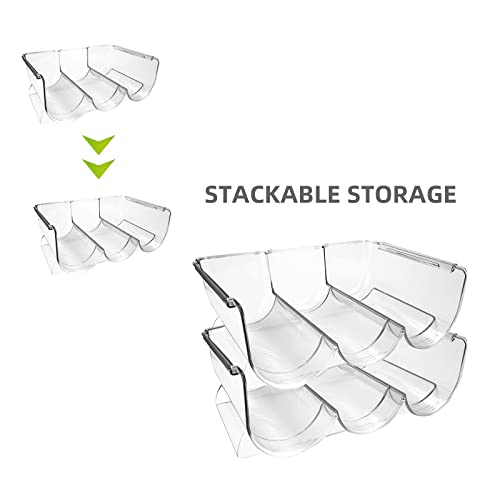 Lechay Plastic Stackable Water Bottle Holders, Water Bottle Organizer Wine and Water Bottle Organizer for Kitchen Cabinets Countertop (Plastic-1 PC)