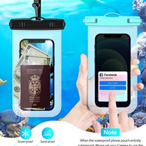 v-Golvin Universal Waterproof Phone Pouch IPX8 Underwater Case Cell Phone Dry Bag for iPhone 13 12 11 Pro Max SE 2020 XS Max XR 8 7 6s Plus S22 S21 Note 20 Ultra & Smart Phones Up to 7"-Black+Teal