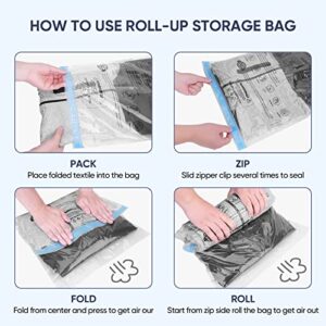 BALEINE Vacuum Storage Bag Space Saving Compression Sealer Bags for Moving, Hand Pump Included (Combo 12 Pack)