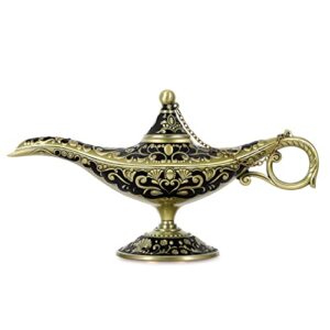 sogyupk aladdin's lamp, vintage magic genie lamp wishing lamp, classic arabian stage show props/themed parties/cake decorating, creative aladdin magic lamp gift for holidays/birthdays/weddings (black)