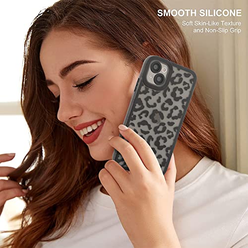 ZIYE for iPhone 13 Case Leopard Pattern Clear Phone Case with Camera Protection,Silicone TPU Phone Protective Cover Cheetah Design Cases Compatible with iPhone 13 6.1 Inch