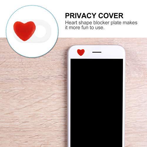 Mobestech Desktop Camera 2 PCS Computer Webcam Slide Cover Heart Shaped Laptop Privacy Blocker Camera Guard Cover Slide Phone Blocker Sticker for Women and Men