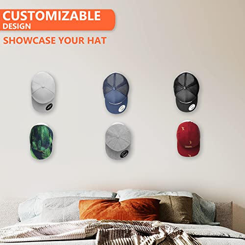 CANRAY Adhesive Hat Hooks for Wall - Baseball Hat Racks from, Cap Hangers Holder, Store and Display Your Baseball Cap Collection | No Drilling | Stick On | 10-Pack (Gray)