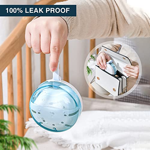 Clear Blue 100% Leak-Proof Retainer Case for Soaking Cleaner Tablets, Premium Screw Lid Denture Case Cup with Strainer, Mirror and Lanyard, Portable to Carry in Pocket