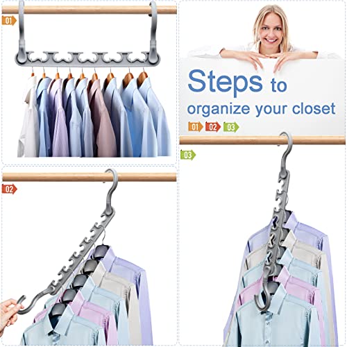 Closet Organizers and Storage,12 Pack Closet Organizer Hangers,Magic Space Saving Hangers Sturdy Clothes Organizer for Heavy Clothes,Girls College Dorm Room Essentials,Home Essentials Closet Storage