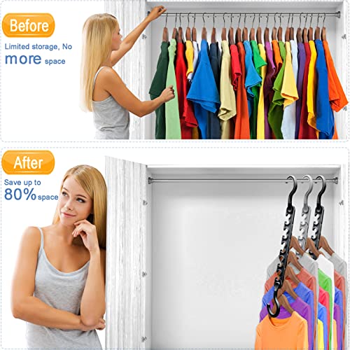 Closet Organizers and Storage,12 Pack Closet Organizer Hangers,Magic Space Saving Hangers Sturdy Clothes Organizer for Heavy Clothes,Girls College Dorm Room Essentials,Home Essentials Closet Storage