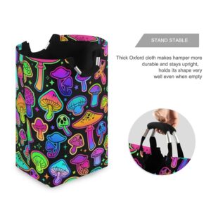 Sletend Large Laundry Basket Mushroom Colorful Large Laundry Basket with Handle Foldable Durable Clothes Hamper Laundry Bag Toy Bin