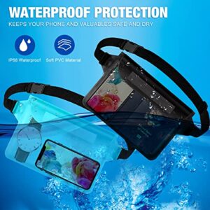 18 Pieces Waterproof Fanny Pack Waterproof Phone Pouch Bag with Waist Strap Sensitive Dry Bag Fishing Bag with Adjustable Belt for Phone Valuables for Swimming Snorkeling Boating Kayaking, 12 Colors