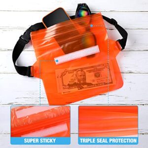 18 Pieces Waterproof Fanny Pack Waterproof Phone Pouch Bag with Waist Strap Sensitive Dry Bag Fishing Bag with Adjustable Belt for Phone Valuables for Swimming Snorkeling Boating Kayaking, 12 Colors