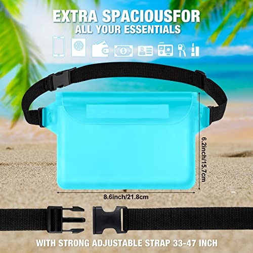 18 Pieces Waterproof Fanny Pack Waterproof Phone Pouch Bag with Waist Strap Sensitive Dry Bag Fishing Bag with Adjustable Belt for Phone Valuables for Swimming Snorkeling Boating Kayaking, 12 Colors