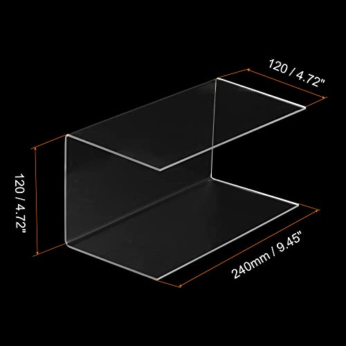 uxcell Shoes Display Stand Rack, 240x120x120mm Acrylic Storage Shelf Holder Clear