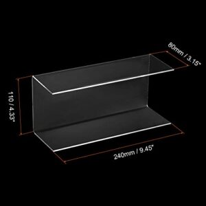 uxcell Shoes Display Stand Rack, 240x110x80mm Acrylic Storage Shelf Holder Clear 2 Pcs