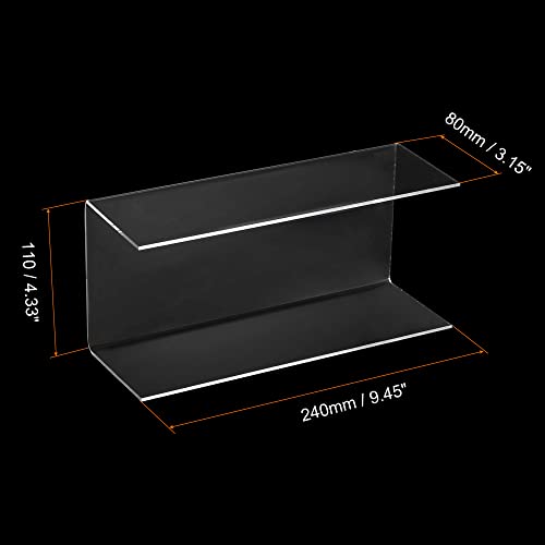 uxcell Shoes Display Stand Rack, 240x110x80mm Acrylic Storage Shelf Holder Clear 2 Pcs