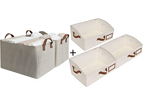 StorageWorks 2-Pack Storage Baskets for Shelves + 3-Pack Closet Baskets