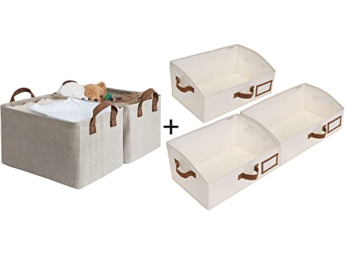 StorageWorks 2-Pack Storage Baskets for Shelves + 3-Pack Closet Baskets