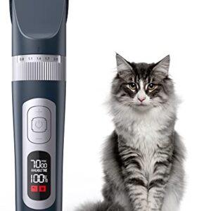 Cat Grooming Clippers for Matted Long Hair,Low Noise Cat Clippers Shaver,4 Speed Cordless Pet Clippers Kit for Cats Dogs and Pets