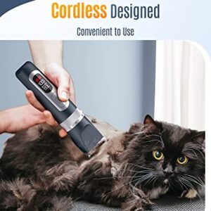 Cat Grooming Clippers for Matted Long Hair,Low Noise Cat Clippers Shaver,4 Speed Cordless Pet Clippers Kit for Cats Dogs and Pets