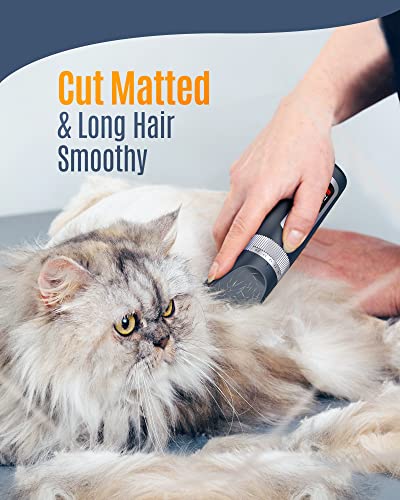 Cat Grooming Clippers for Matted Long Hair,Low Noise Cat Clippers Shaver,4 Speed Cordless Pet Clippers Kit for Cats Dogs and Pets