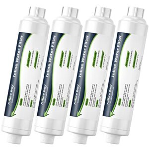 4-pack garden hose filter for filling hot tub/spa, reduces heavy metals, sediment and odor, fast flow filter fits standard 3/4'' garden hose thread