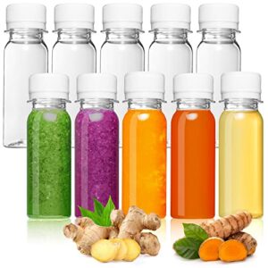 norcalway 2 oz small plastic bottles for liquids - ginger shot with caps, wellness juice freezer safe, leak proof, food grade 10 pack