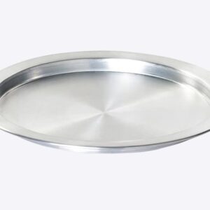 DLK - 18'' XXL - Big Aluminum Kunefe Tray, Kunafa Plate set, Kunefe Pan for Sweet ,Kunafeh or Kadaifi, Silver