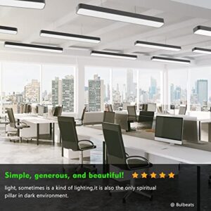 bulbeats 4ft LED Flush Mount Light Fixture, 50W Linear Kitchen Ceiling Light Fixtures, 7000LM 5000K Led Wrap-Around Shop Lights for Garage Office, Fluorescent Light Replacement(6 Pack)