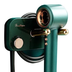 hair dryer wall mount, jade green blow dryer holder, self adhesive hair dryer holder wall mounted, hairdryer holder for dyson supersonic hair dryer, bathroom hair dryer hanger（jade green）