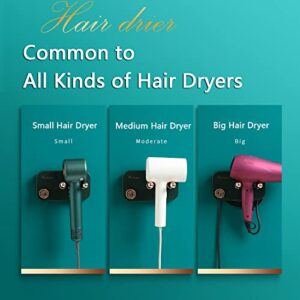 Hair Dryer Wall Mount, Jade Green Blow Dryer Holder, Self Adhesive Hair Dryer Holder Wall Mounted, Hairdryer Holder for Dyson Supersonic Hair Dryer, Bathroom Hair Dryer Hanger（Jade Green）