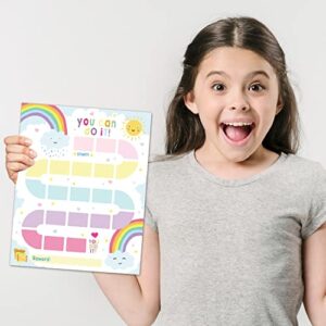 Rainbow Magnetic Dry Erase Chore Chart for Kids, Rainbow Task Reward Chore Behavior Chart -Magnetic Chore Chart for Kids Multiple Kids- Good Behavior Chart for Kids at Home 8 x 10 inch