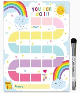 rainbow magnetic dry erase chore chart for kids, rainbow task reward chore behavior chart -magnetic chore chart for kids multiple kids- good behavior chart for kids at home 8 x 10 inch