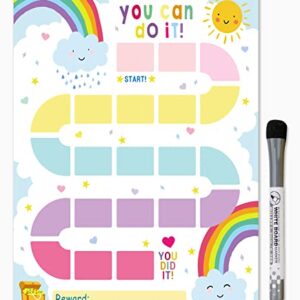 Rainbow Magnetic Dry Erase Chore Chart for Kids, Rainbow Task Reward Chore Behavior Chart -Magnetic Chore Chart for Kids Multiple Kids- Good Behavior Chart for Kids at Home 8 x 10 inch