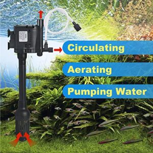 TARARIUM Aquarium Power Head Pump 158GPH Submersible Wave Maker Water Pump Oxygen Aerator Air Pump for Fish Tanks 10-50 Gallon