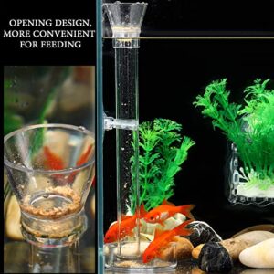 12 pieces Shrimp Feeding Tube and Dish Set, 4 Acrylic Shrimp Feeding Tube Shrimp Feeder Tube 8 Aquarium Shrimp Feeding Dish Clear Bowl Fish Tank Feeding Supplies for Shrimp Betta Tropical Fish, 2 Size