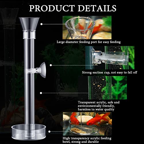 12 pieces Shrimp Feeding Tube and Dish Set, 4 Acrylic Shrimp Feeding Tube Shrimp Feeder Tube 8 Aquarium Shrimp Feeding Dish Clear Bowl Fish Tank Feeding Supplies for Shrimp Betta Tropical Fish, 2 Size