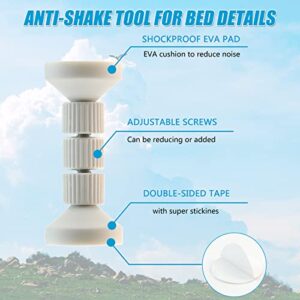 Adjustable Threaded Bed Frame Anti-Shake Tool, Headboard Stoppers Fixer, Bedside Anti Shake Telescopic Support Stabilizer for Room Wall, Beds, Cabinets, Sofas, Protect The Wall from Banging, White