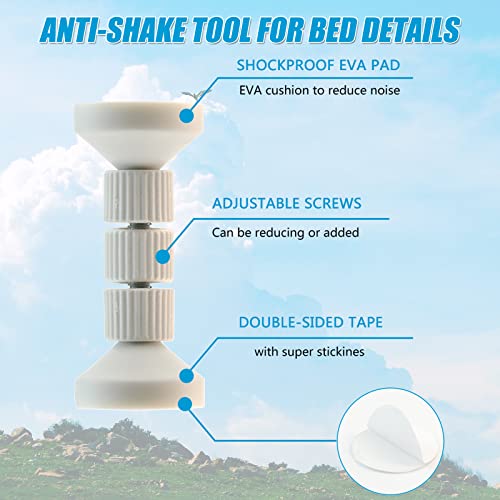 Adjustable Threaded Bed Frame Anti-Shake Tool, Headboard Stoppers Fixer, Bedside Anti Shake Telescopic Support Stabilizer for Room Wall, Beds, Cabinets, Sofas, Protect The Wall from Banging, White