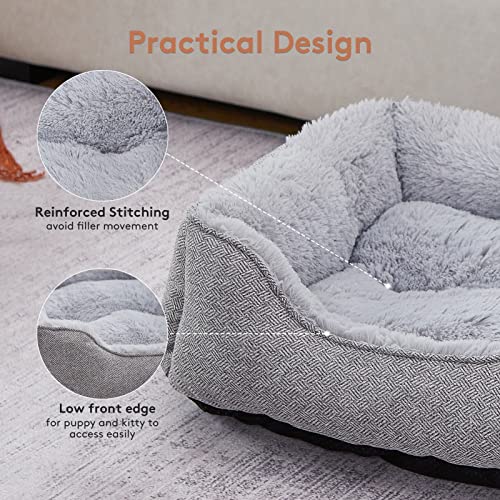 FURTIME Medium Dog Beds for Medium Dogs, Rectangle Washable Dog Bed, Orthopedic Dog Bed Soft and Comfy Calming Puppy Bed Waterproof Dog Cuddler Sofa Pet Bed with Anti-Slip Bottom M(25''x21''x8'')